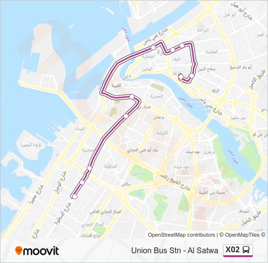 X02 Route: Schedules, Stops & Maps - Al Satwa Bus Stn (Updated)