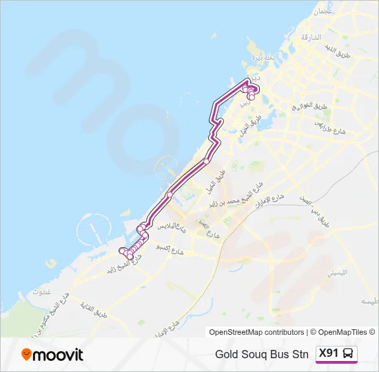 X91 Route: Schedules, Stops & Maps - Gold Souq Bus Station (Updated)