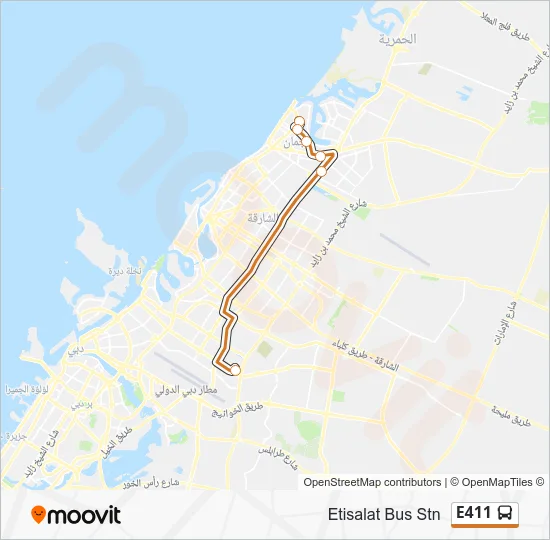 E411 Route: Schedules, Stops & Maps - Etisalat Bus Stn (Updated)