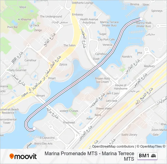 BM1 Route: Schedules, Stops & Maps - Dubai Marina Mall Marine Transport ...