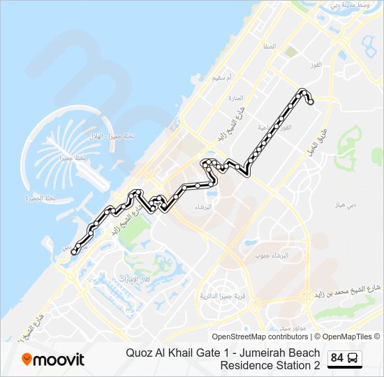 84 Route: Schedules, Stops & Maps - Quoz, Al Khail Gate 1 (Updated)