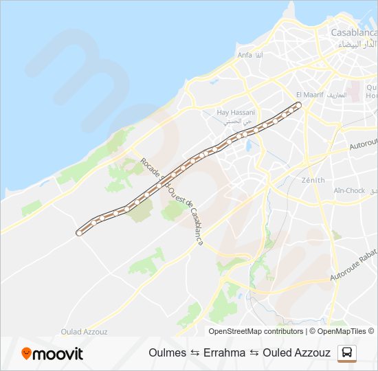 bw2 Itinéraire: Horaires, Arrêts & Plan - Ouled Azzouz (mis à jour)