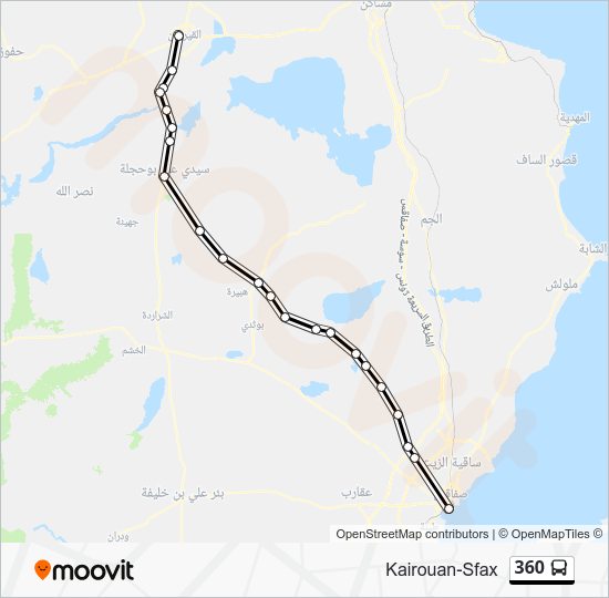 360 Route: Schedules, Stops & Maps - Kairouan-Sfax (Updated)