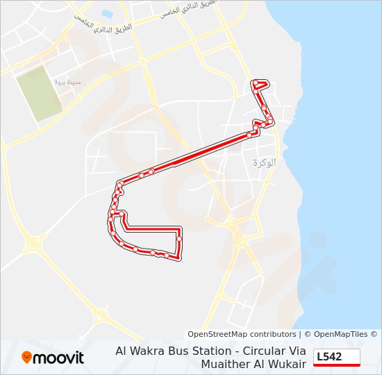 l542 Route: Schedules, Stops & Maps - Al Wakra Bus Station - Circular ...
