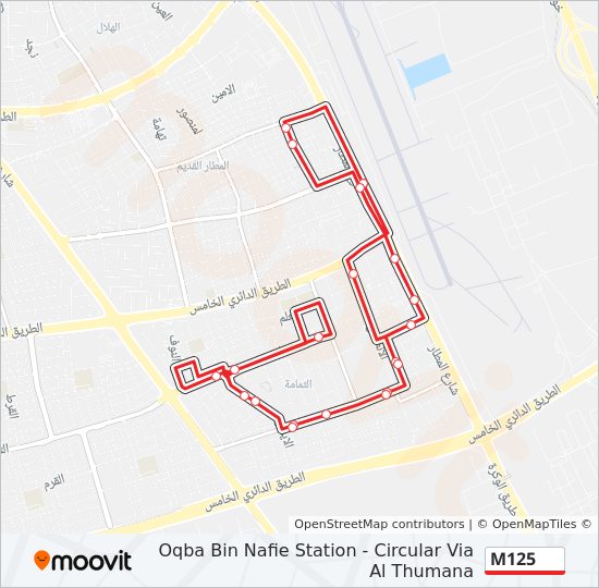 m125 Route: Schedules, Stops & Maps - Oqba Bin Nafie Station - Circular ...