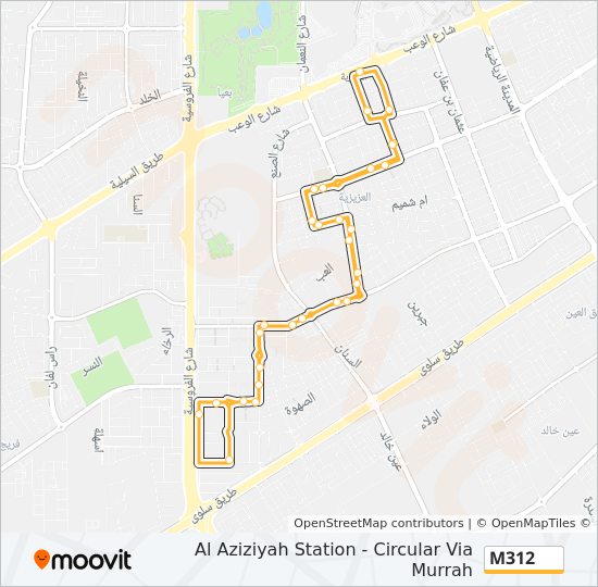 m312 Route: Schedules, Stops & Maps - Al Aziziyah Station - Circular Via Murrah (Updated)