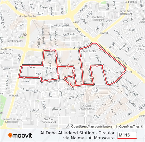 m115 Route: Schedules, Stops & Maps - Al Doha Al Jadeed Station ...