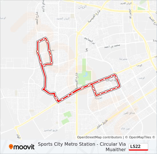 l522 Route: Schedules, Stops & Maps - Sports City Metro Station ...