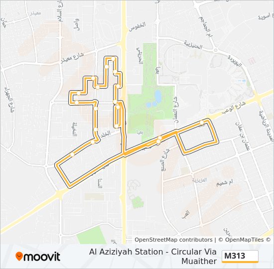 m313 Route: Schedules, Stops & Maps - Al Aziziyah Station - Circular ...