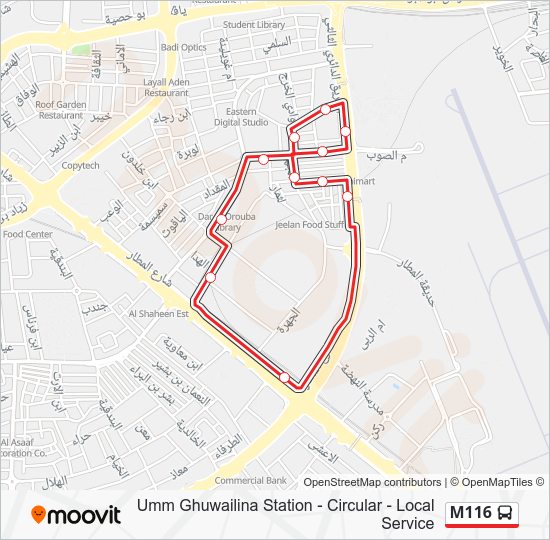 M116 Route: Schedules, Stops & Maps - Umm Ghuwailina Station - Circular ...