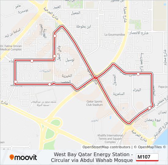 m107 Route: Schedules, Stops & Maps - West Bay Qatar Energy Station ...