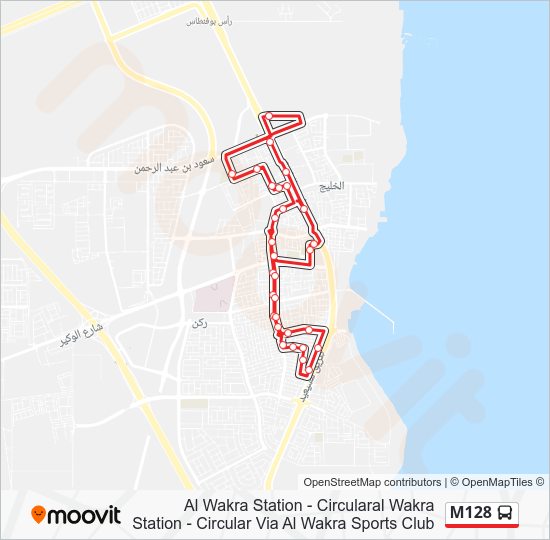 M128 Route: Schedules, Stops & Maps - Al Wakra Station - Circularal Wakra Station - Circular Via ...