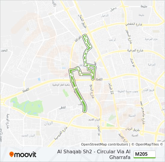m205 Route: Schedules, Stops & Maps - Al Shaqab Sh2 - Circular Via Al ...