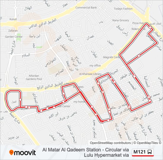 m121 Route: Schedules, Stops & Maps - Al Matar Al Qadeem Station - Circular Via Lulu Hypermarket ...