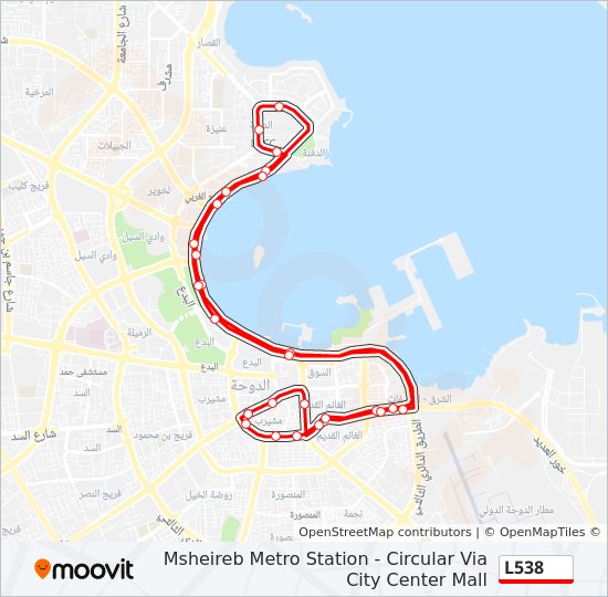 l538 Route: Schedules, Stops & Maps - Msheireb Metro Station - Circular ...