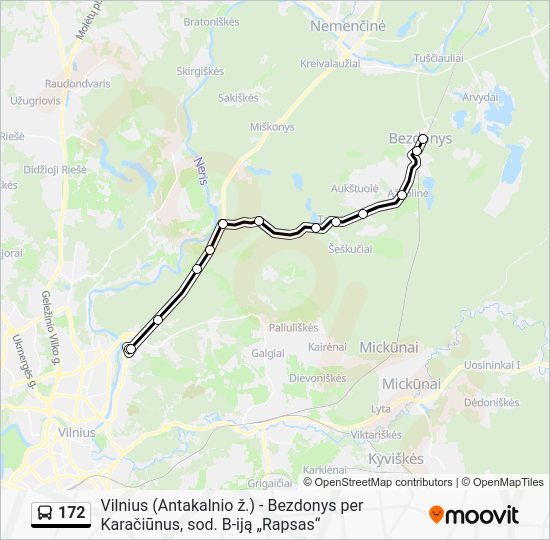 172 Route: Schedules, Stops & Maps - Bezdonys (Updated)