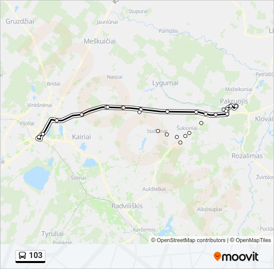103 Route: Schedules, Stops & Maps - (Updated)
