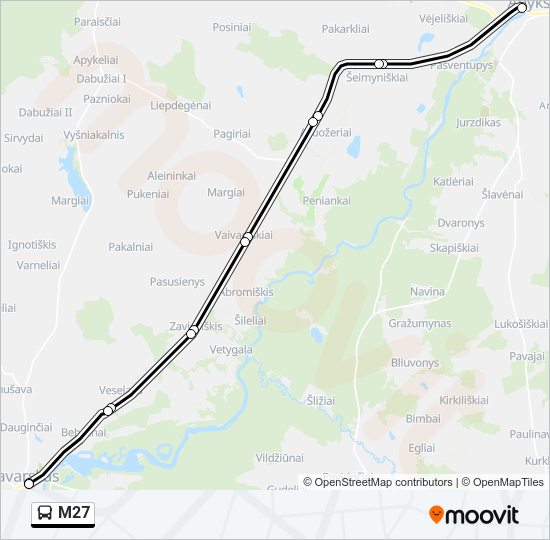 M27 Route: Schedules, Stops & Maps - (Updated)