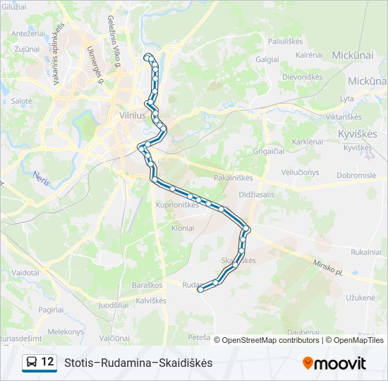 12 Route: Schedules, Stops & Maps - Rudamina (Updated)